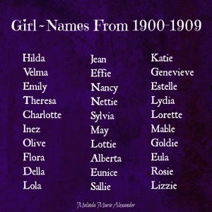 Vintage Girl Names from 1900 – 1909 | Melinda Marie Alexander
