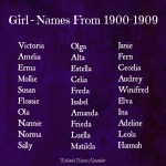 Vintage Girl Names from 1900 – 1909 | Melinda Marie Alexander